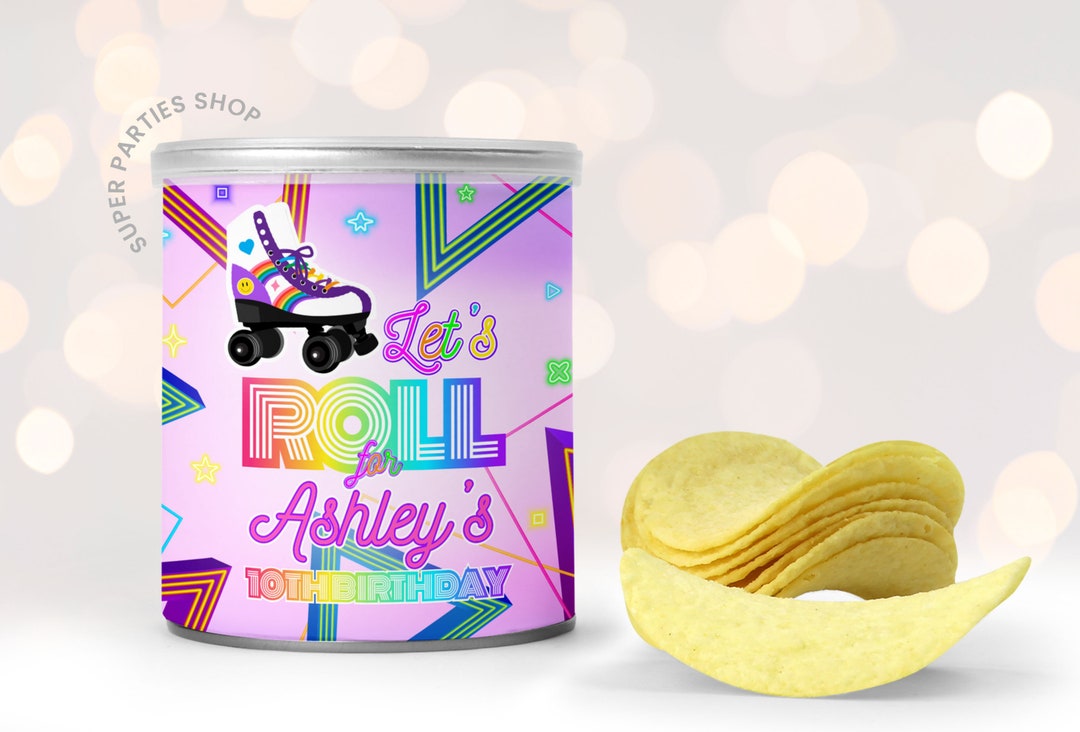 Roller Skate Chip Can Printable, Roller Skates Favor Tube, Roller Skate ...