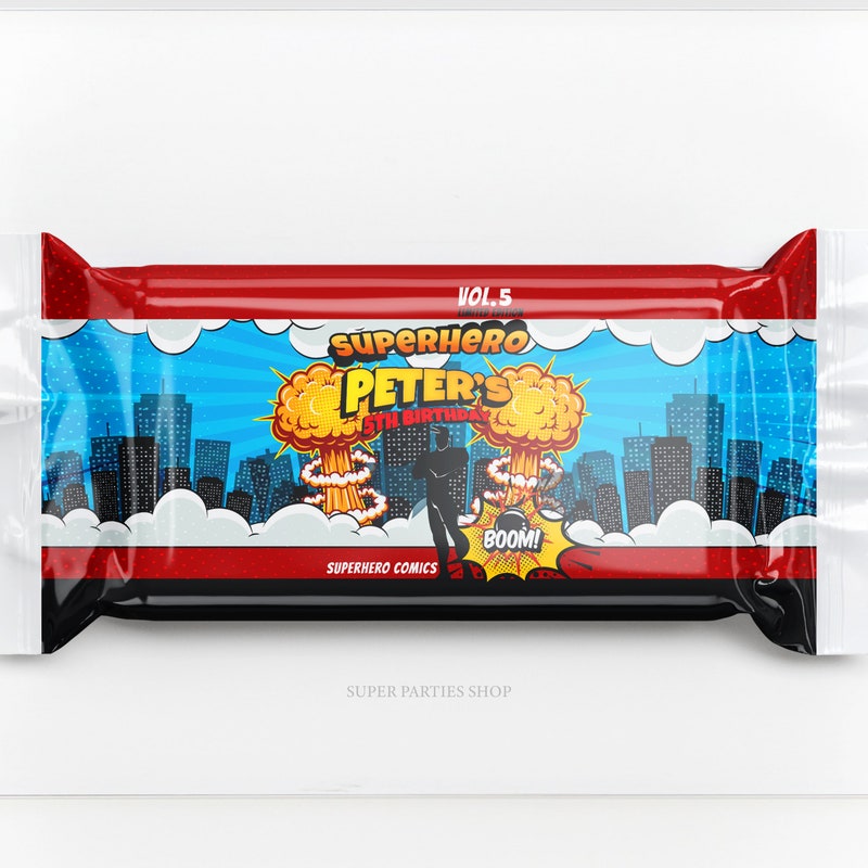 Superhero Food Label - Etsy