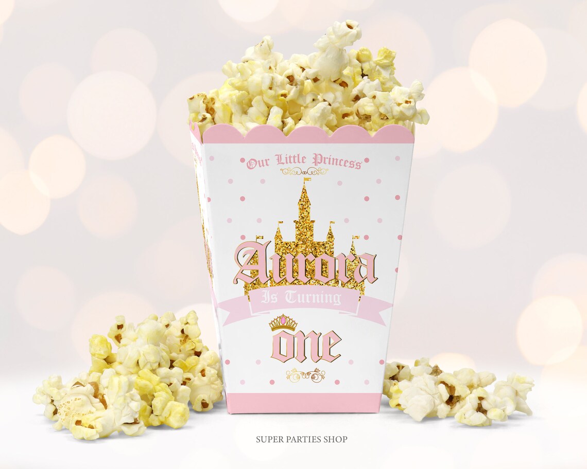 Princess Popcorn Box Craft Printable Snack Treat Castle | Etsy