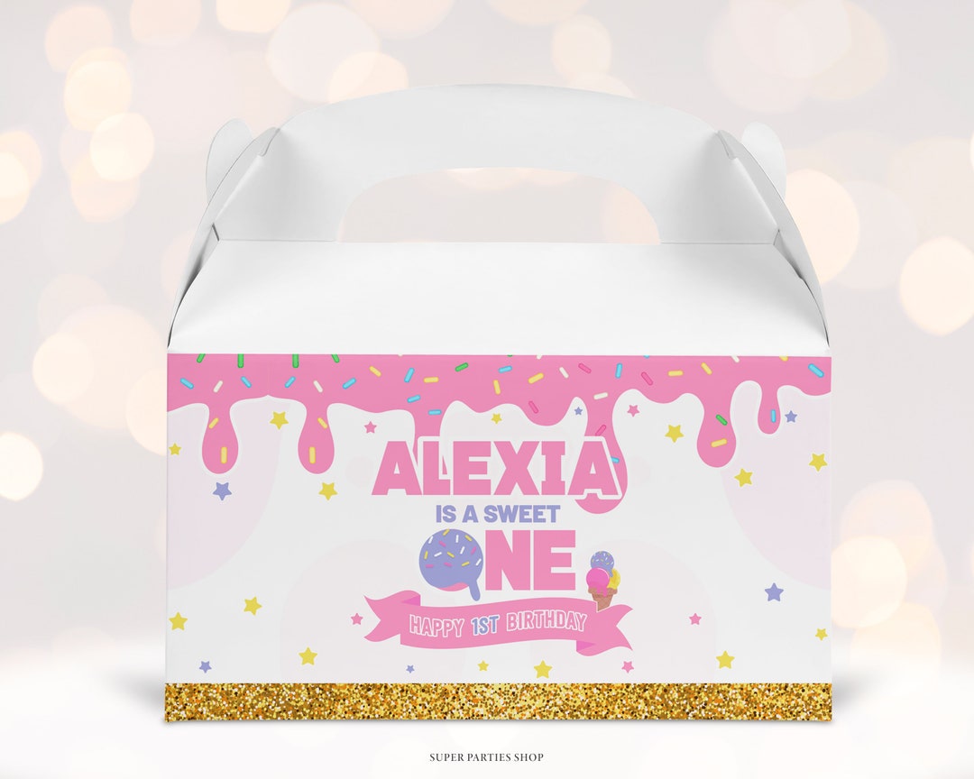 Ice Cream GABLE Box Label Printable, Snack Treat , Ice Cream Birthday ...