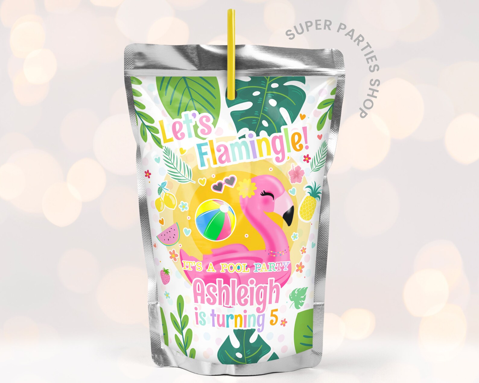 Flamingo Party Bundle Printable Snack Treat Tropical - Etsy