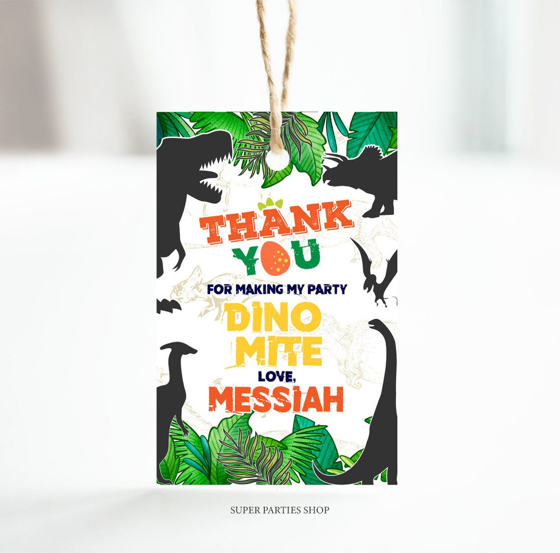 Dinosaur Favor Tag Printable Gift Label Favor Sticker - Etsy