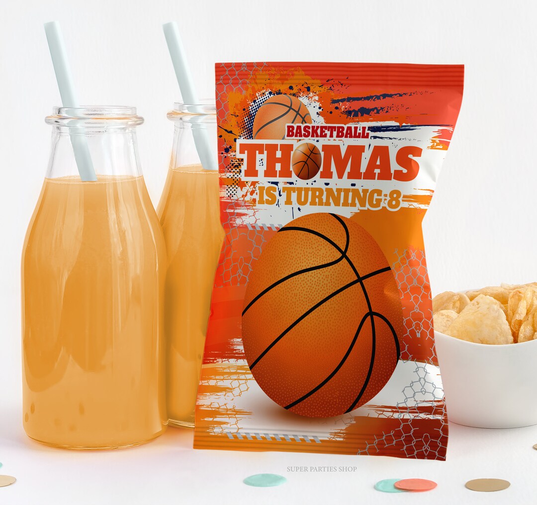Basketball Chip Bags Printable, Sport Party Potatoes Chip Bag ...