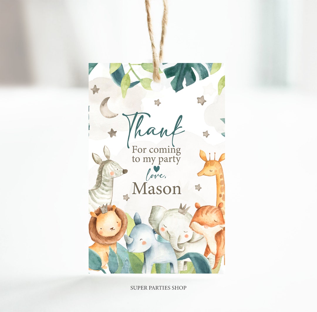 Safari Favor Tag Printable Gift Label Wild One Wild Two - Etsy