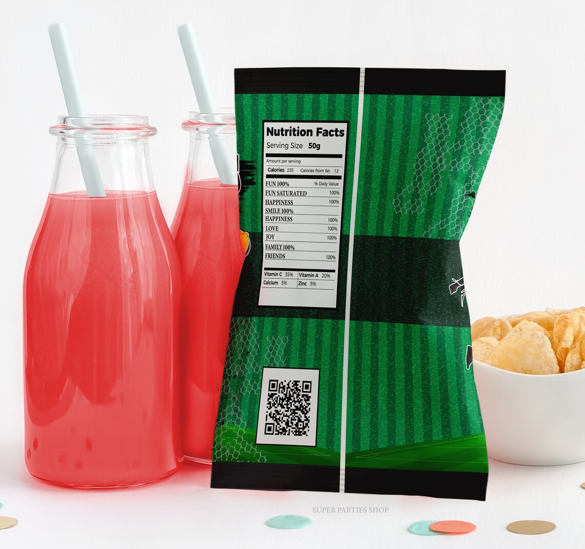 Soccer Party Chip Bag Label/wrap Printable Soccer Wrapper - Etsy