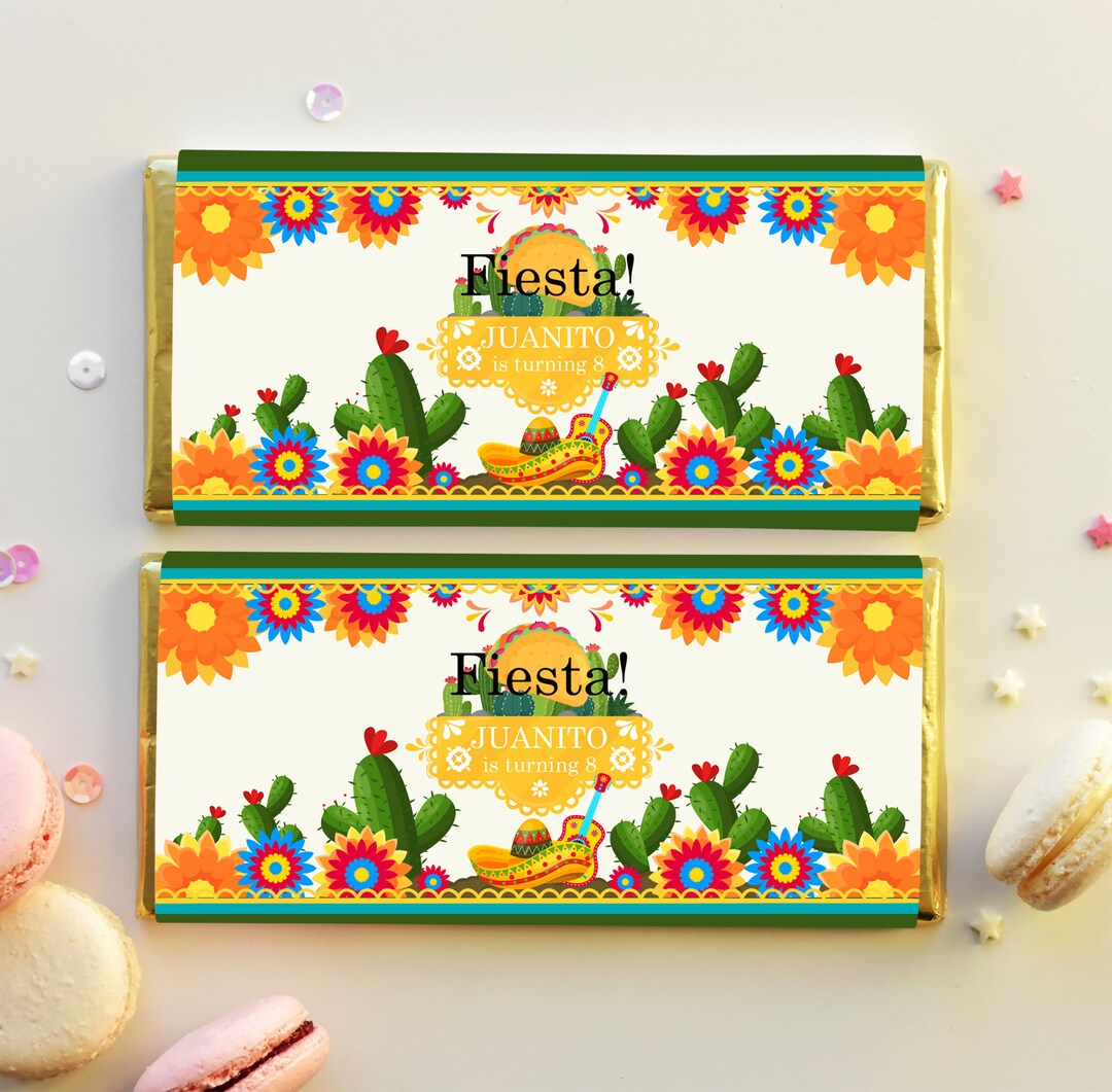 Fiesta Candy Bar LABEL Printable Fiesta Favors, Fiesta Wrapper, Fiesta ...