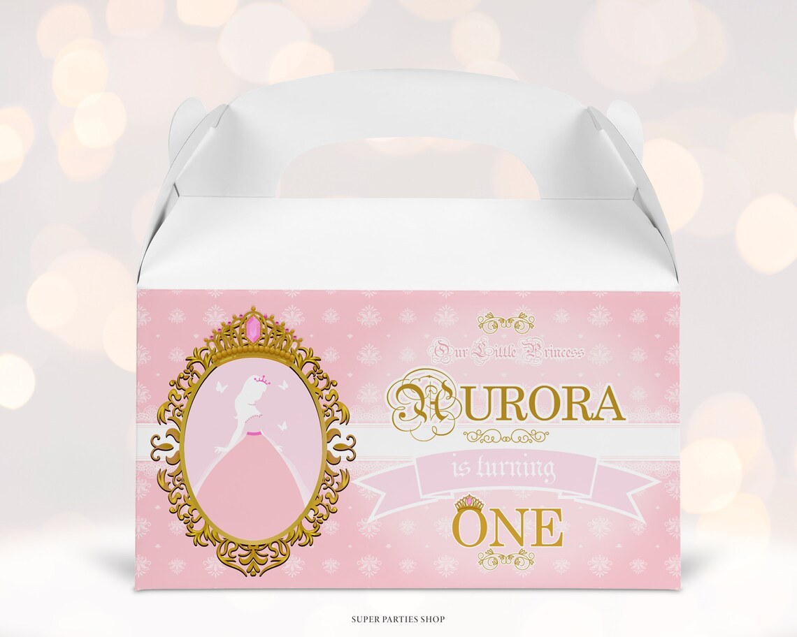 Princess Gable Box Label Printable Princess Baby Shower Favor - Etsy