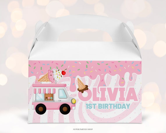 Ice Cream GABLE Box Label Printable Snack Treat Ice Cream | Etsy Canada