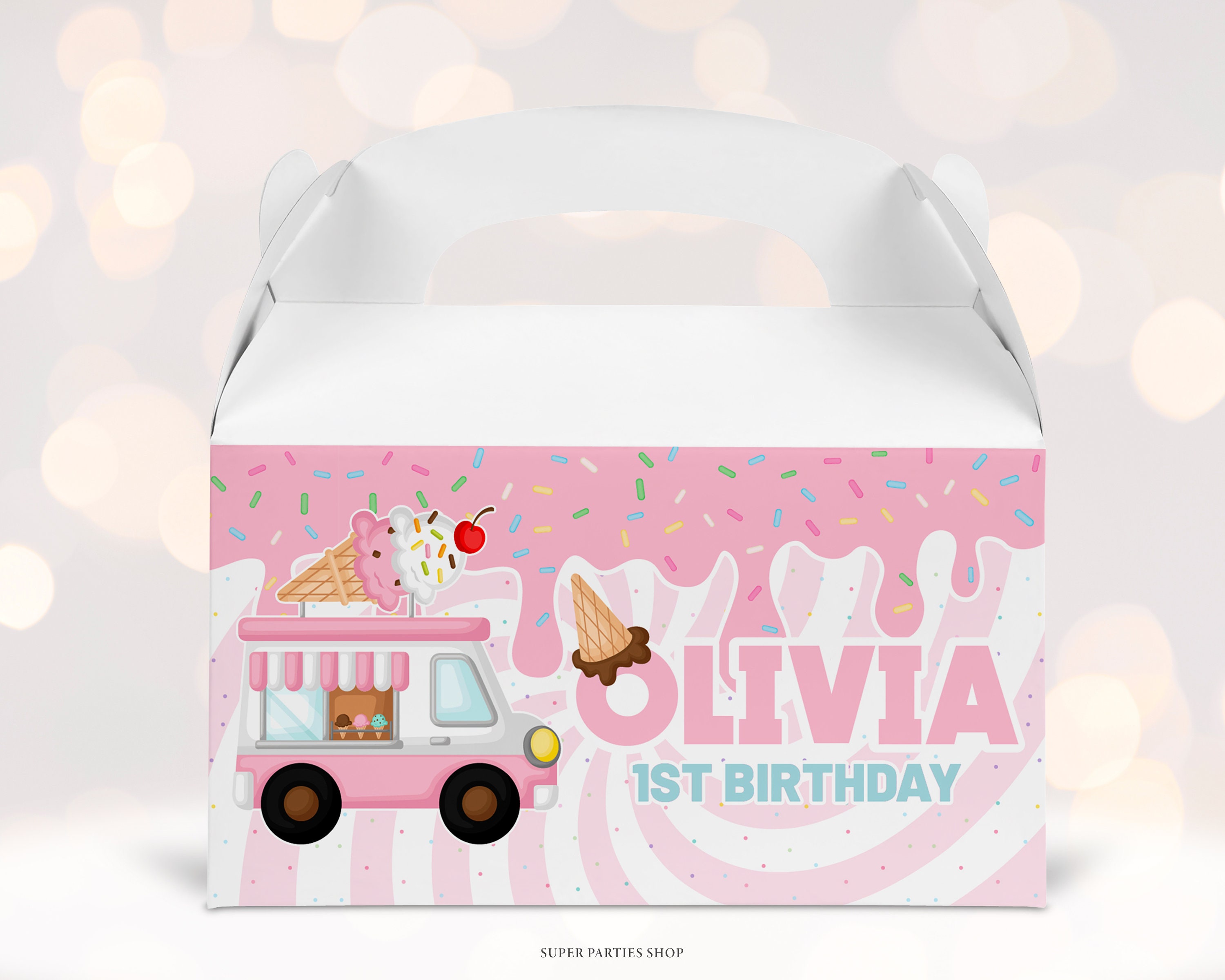 Ice Cream GABLE Box Label Printable Snack Treat Ice Cream - Etsy Canada