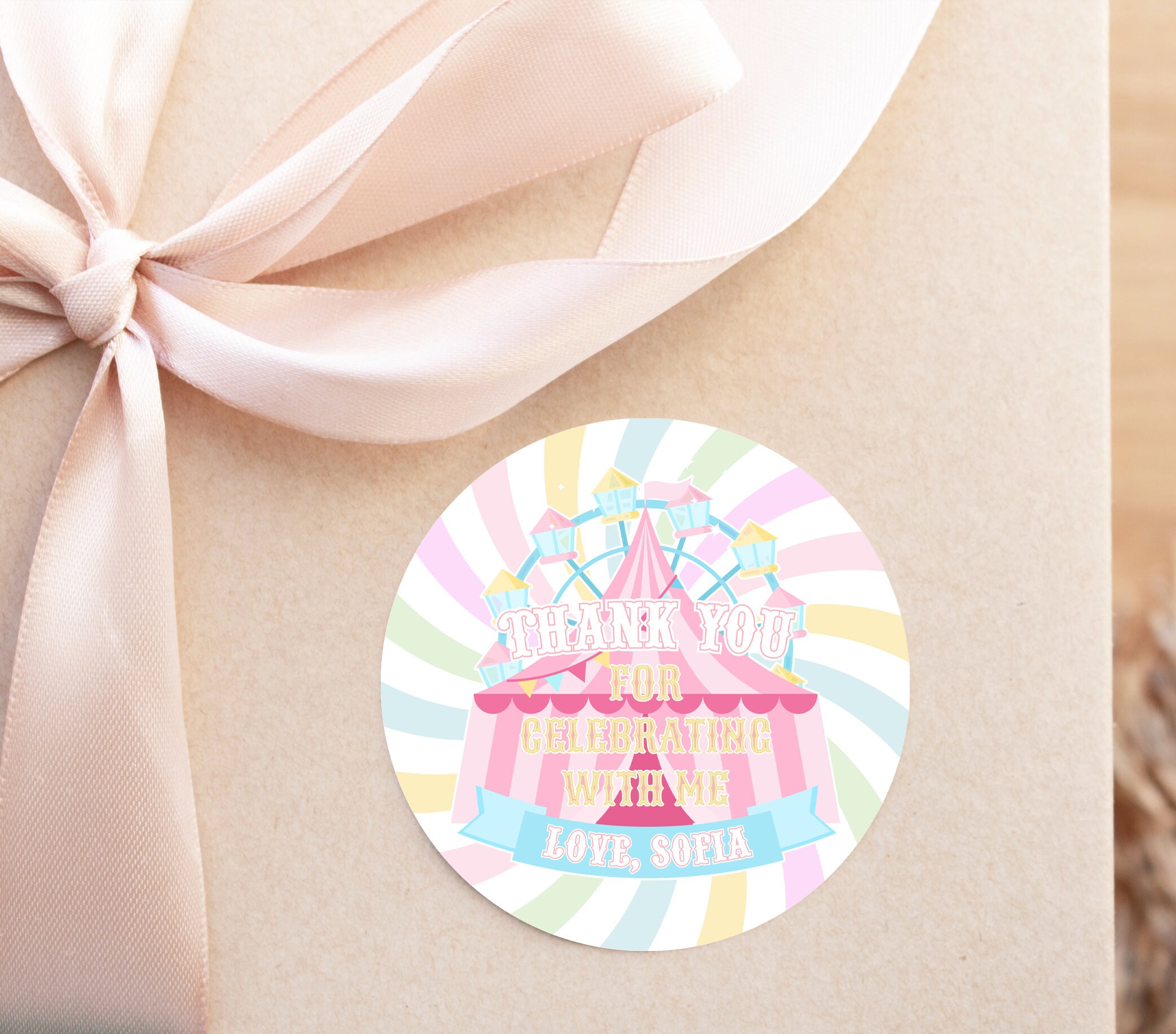 Circus Favor Tag Label Printable Circus Sticker Birthday - Etsy