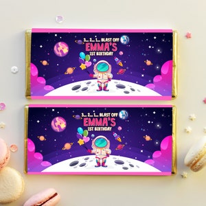 Space Candy Bar 1.55oz Printable Astronaut Birthday Gift Wrapper Galaxy ...