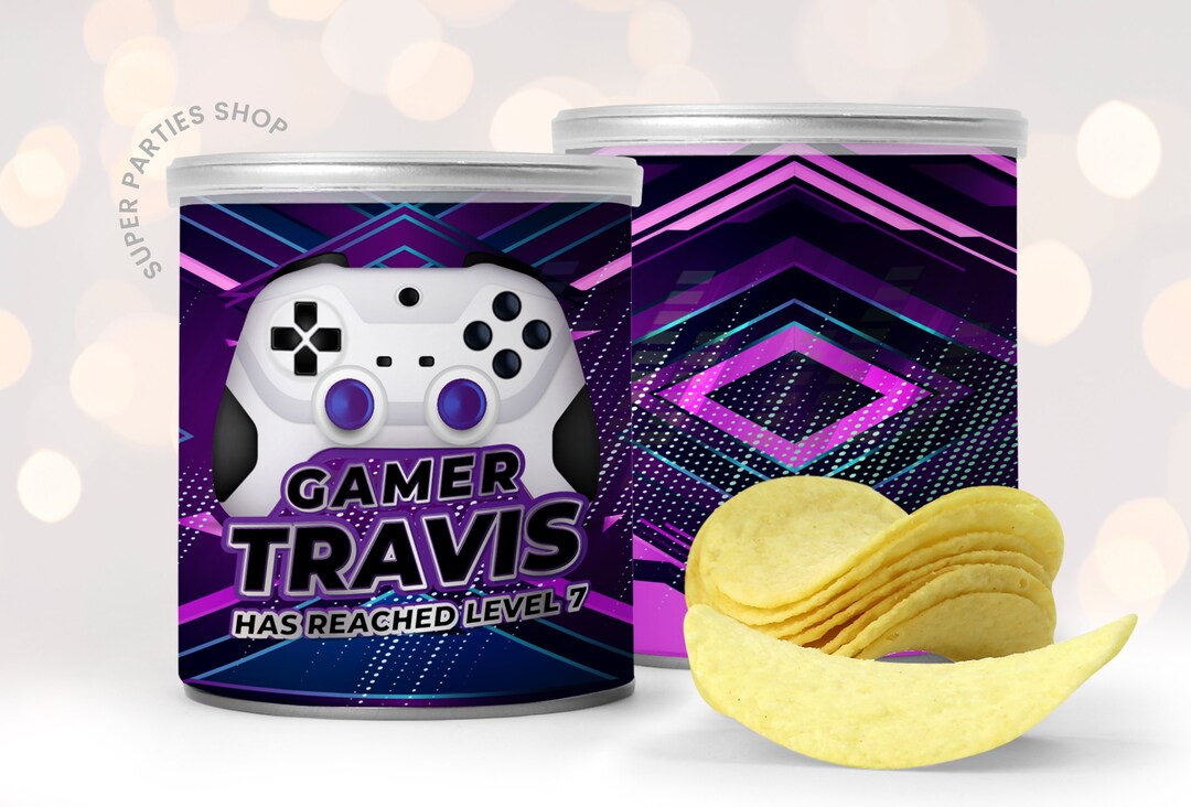 Gamer Chips Can Printable, Custom Chip Bags, Gamer Birthday, Video Game ...