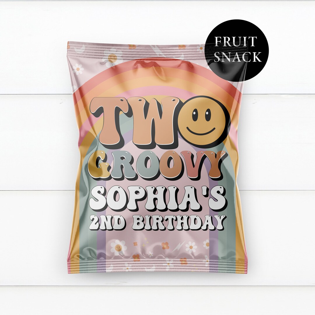 Groovy Fruit Snacks Printable, Snack Treat Printable, Flower Power ...
