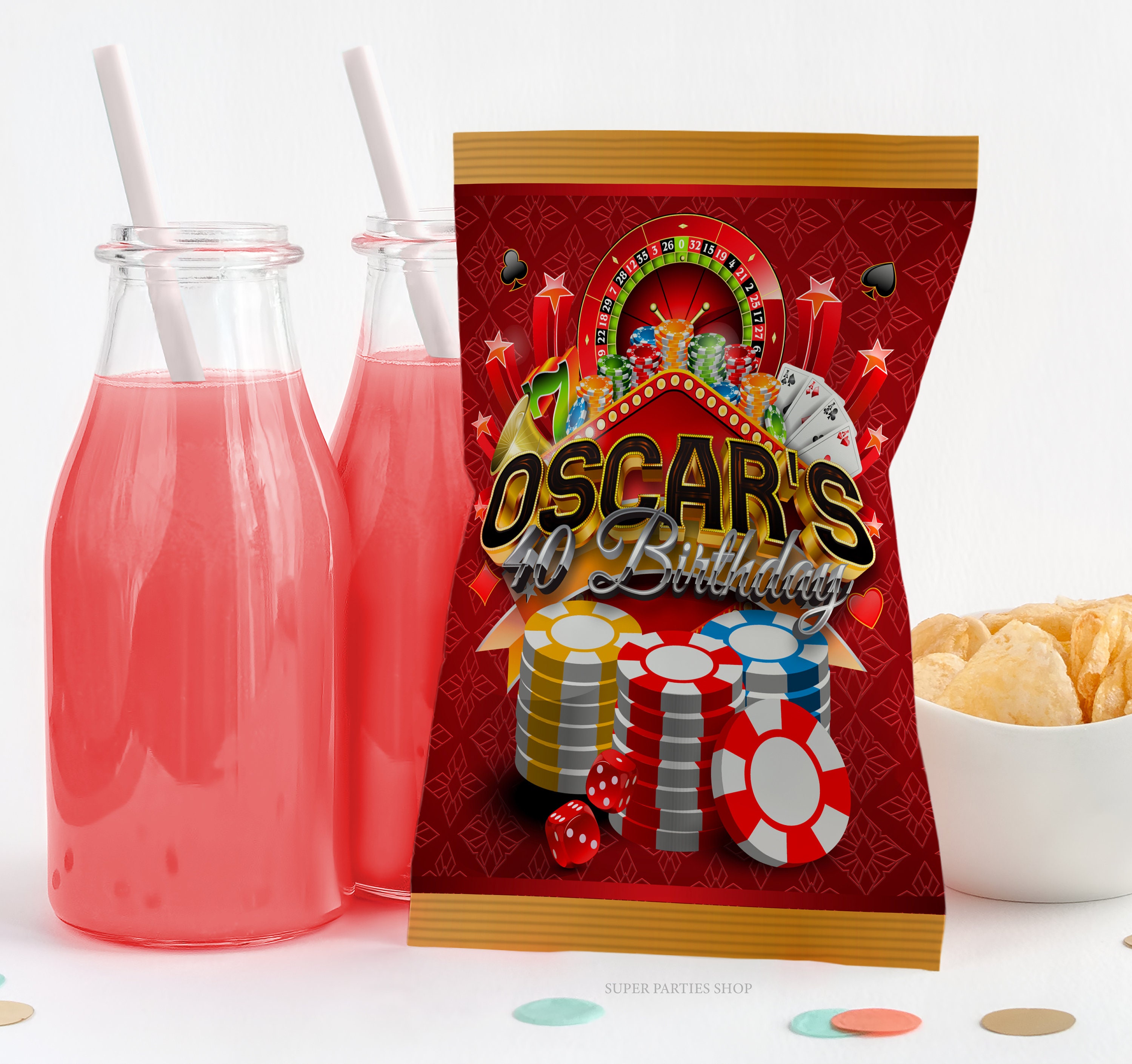 CASINO CHIP Bagcasino Potato Wrapper Las Vegas Casino | Etsy