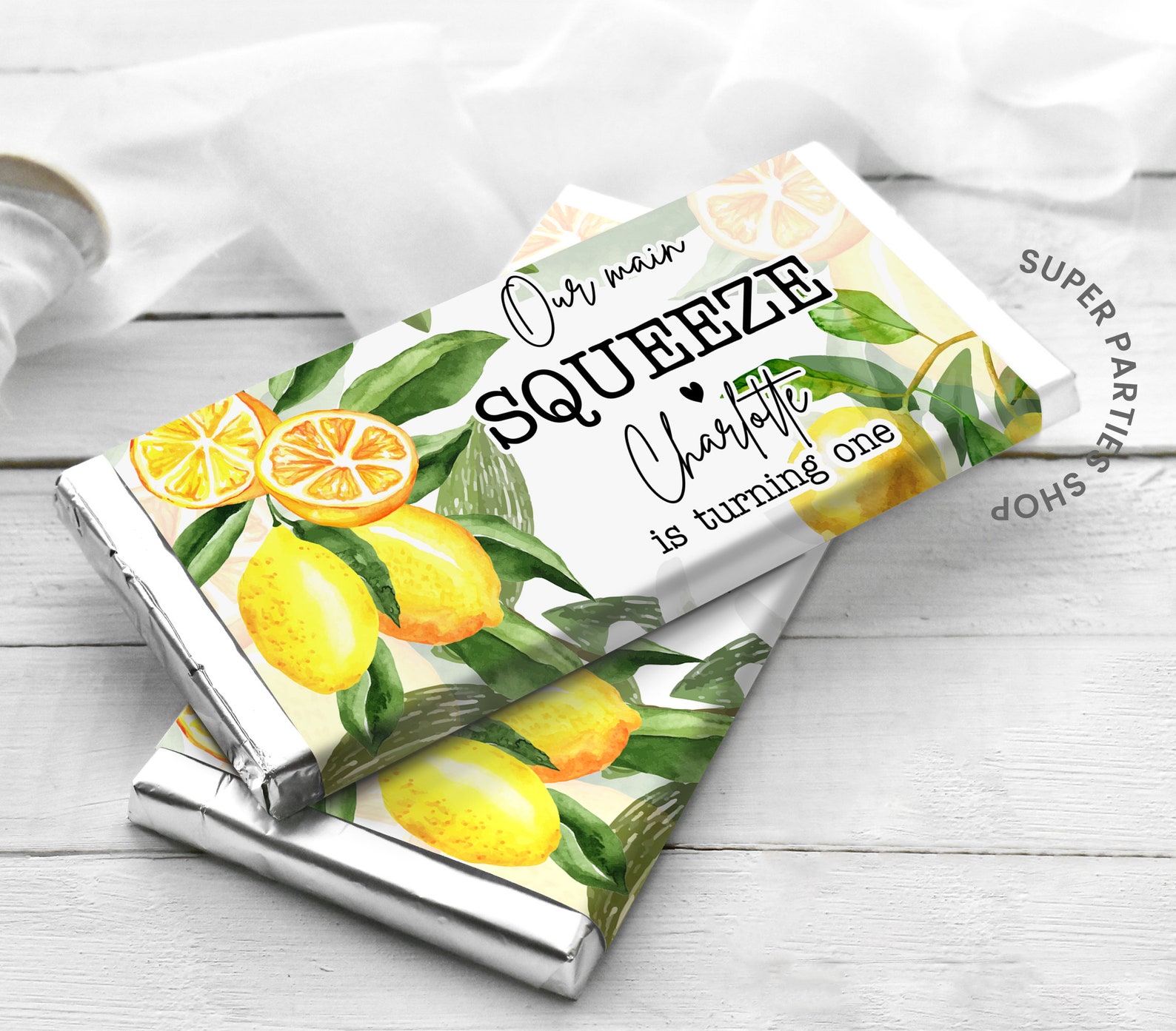 Lemon First Birthday Candy Bar Wrapper Printable Lemonade - Etsy