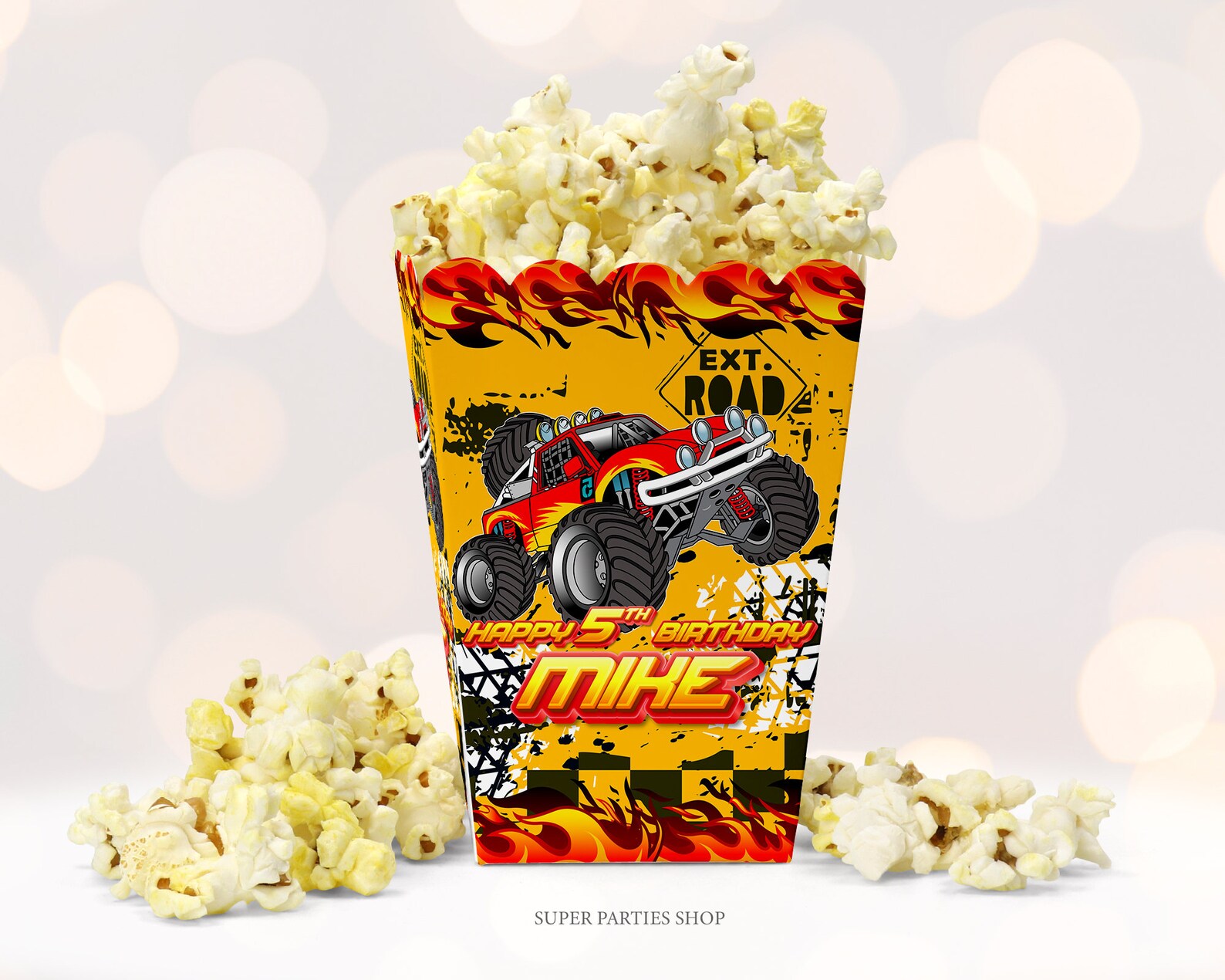 Race Cars Popcorn Box Printable Snack Treat Monster Truck | Etsy
