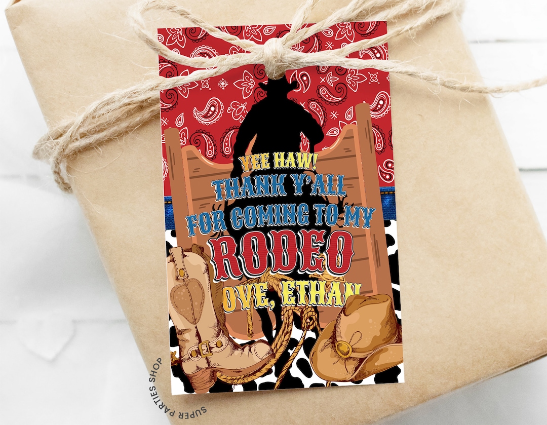 Cowboy Favor Tag Label PRINTABLE Cowboy Party, Western Party, Gift Tag ...