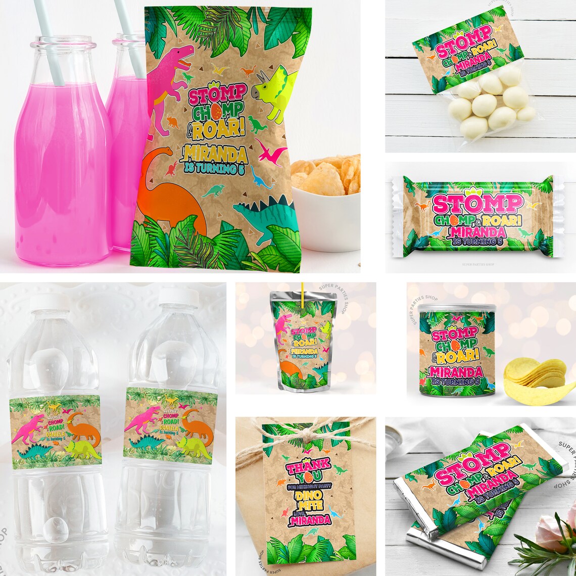 Dinosaur Bundle Party Kit Printable Chip Bags Printable - Etsy