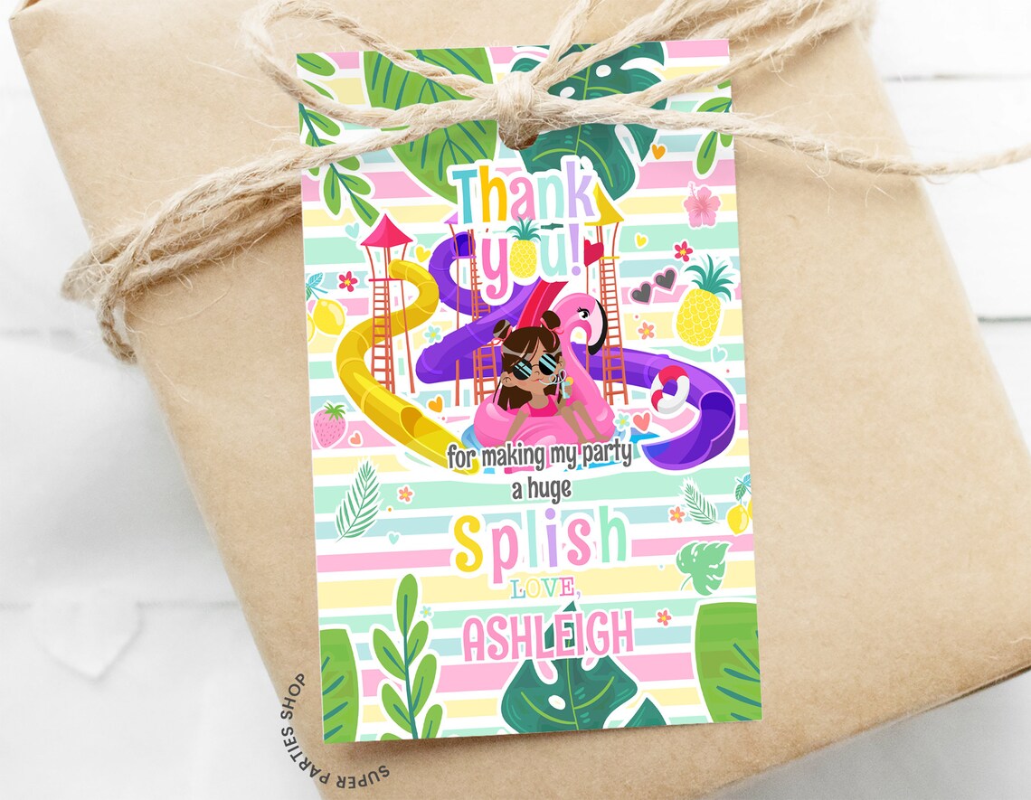 Pool Party Favor Tag Label Printable Pool Birthday Supplies - Etsy