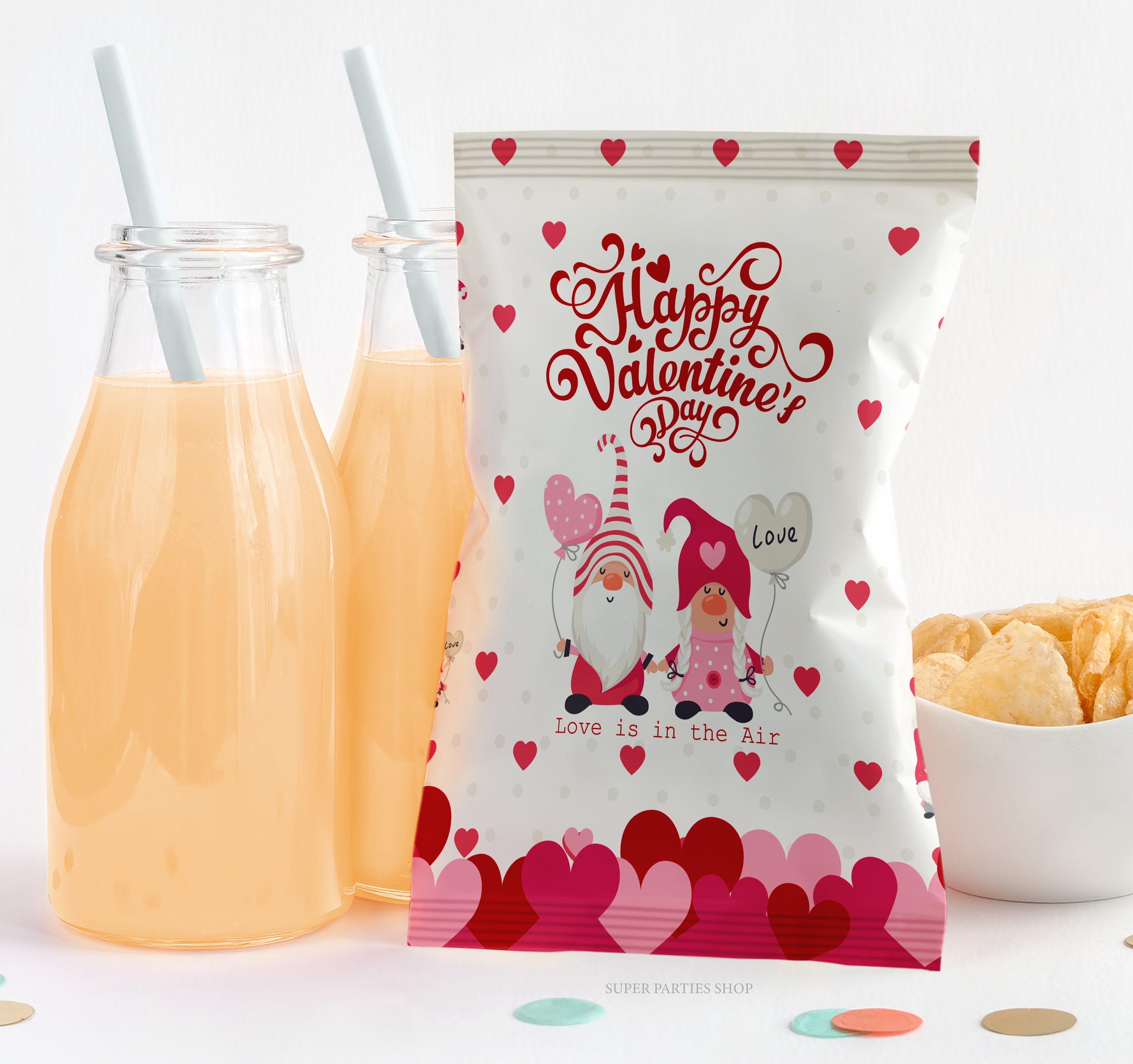 Valentine's Day Chip Bags Printable Snack Bag Best | Etsy