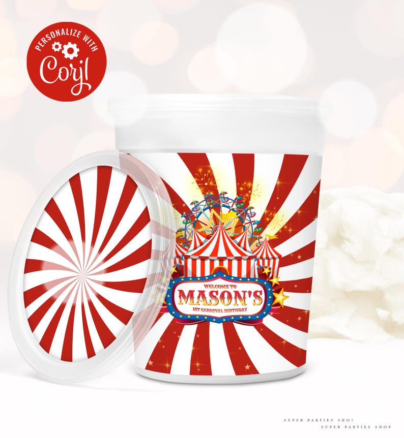 Circus Cotton Candy Label Printable, Circus Cotton Tube Label Circus ...