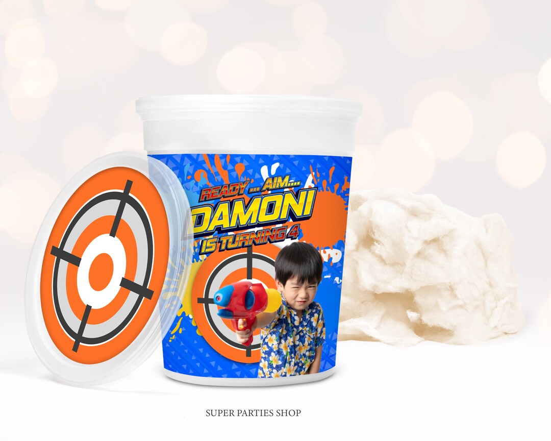 Dart Gun Cotton Candy Labels Printable, Dart War Birthday Party Favor ...