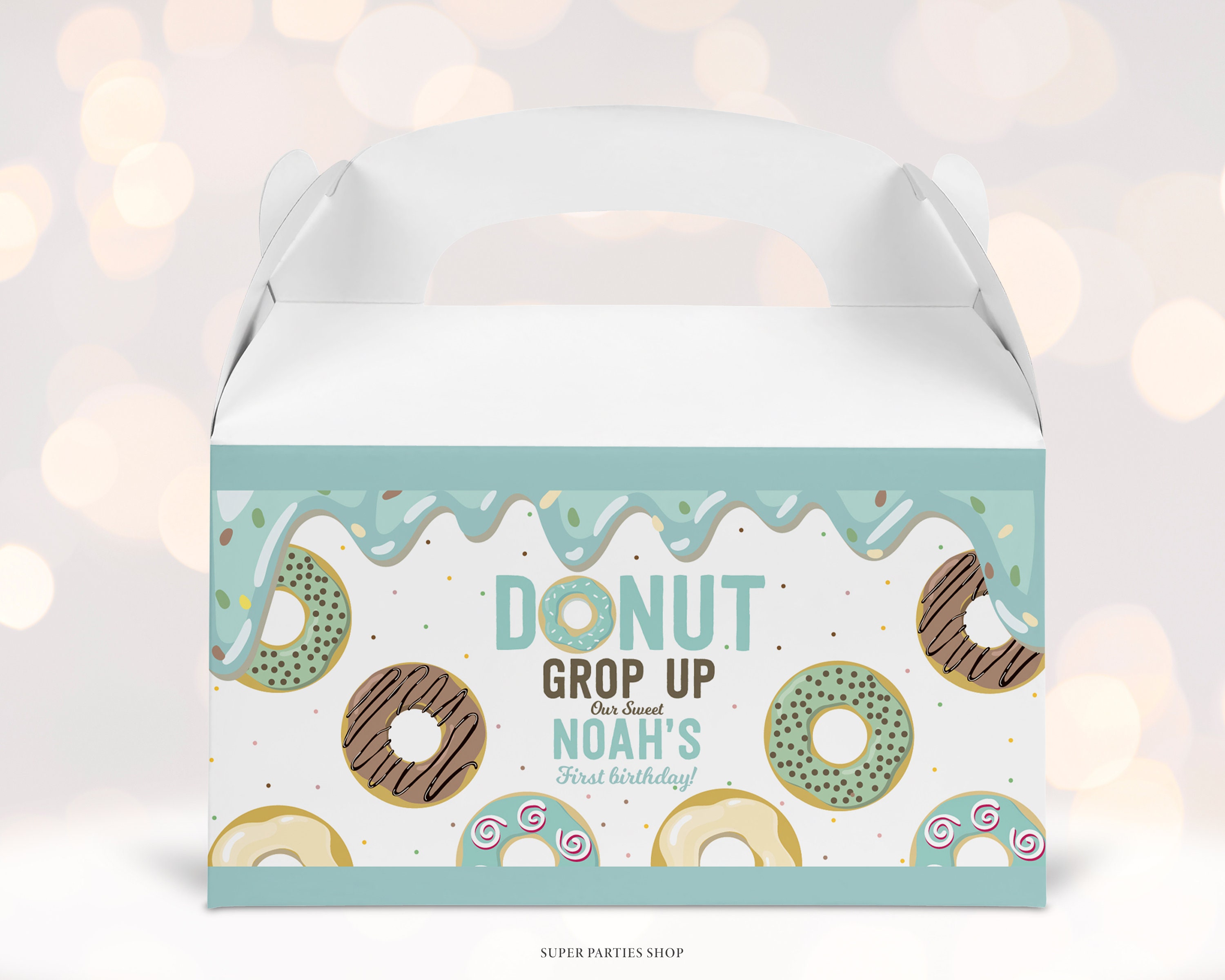 Sweet One Hand Gable Box Label Printable Donut Caprisun - Etsy