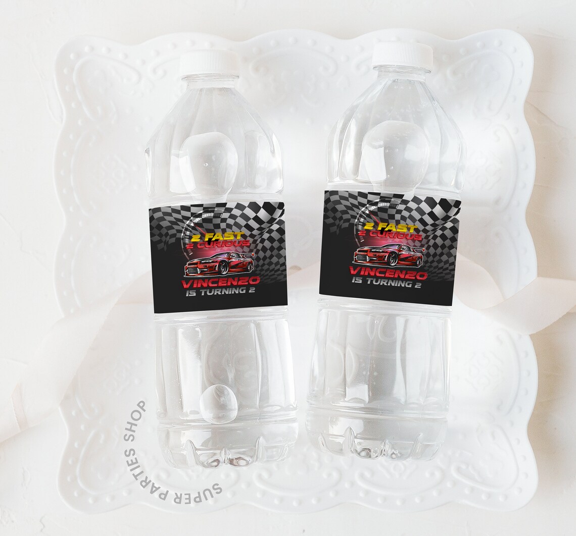Race Cars Water Bottle Label Printable Snack Treat Roadster - Etsy