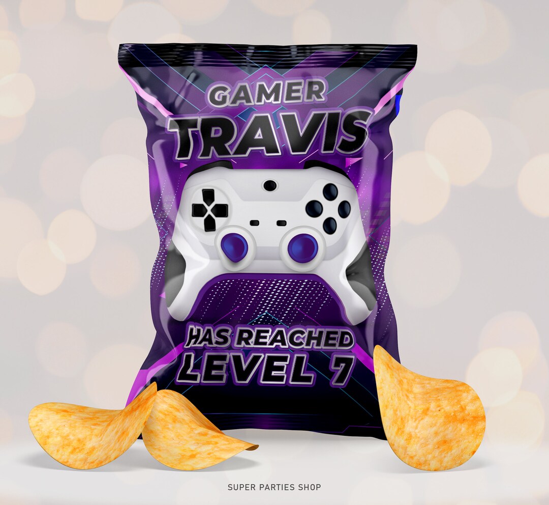 Gamer Chips Bags Printable, Custom Chip Bags, Gamer Birthday, Video ...
