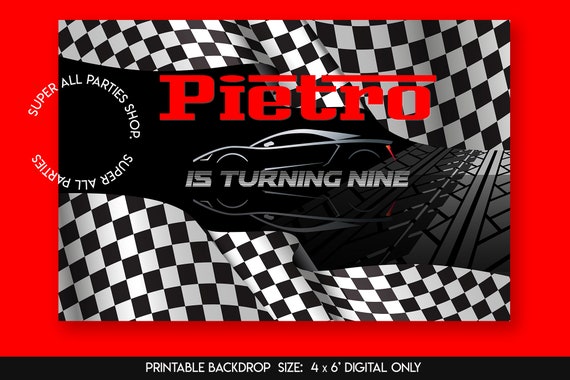 Race Car Backdrop Printable Roadster Birthday Racing Car | Etsy
