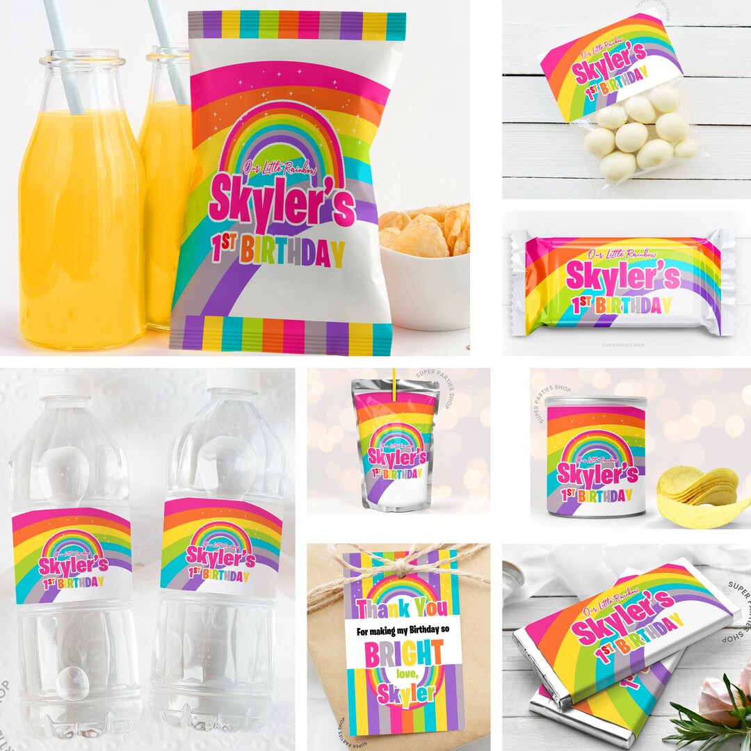 Rainbow Party Bundle Kit Printable Snack Treat Rainbow - Etsy