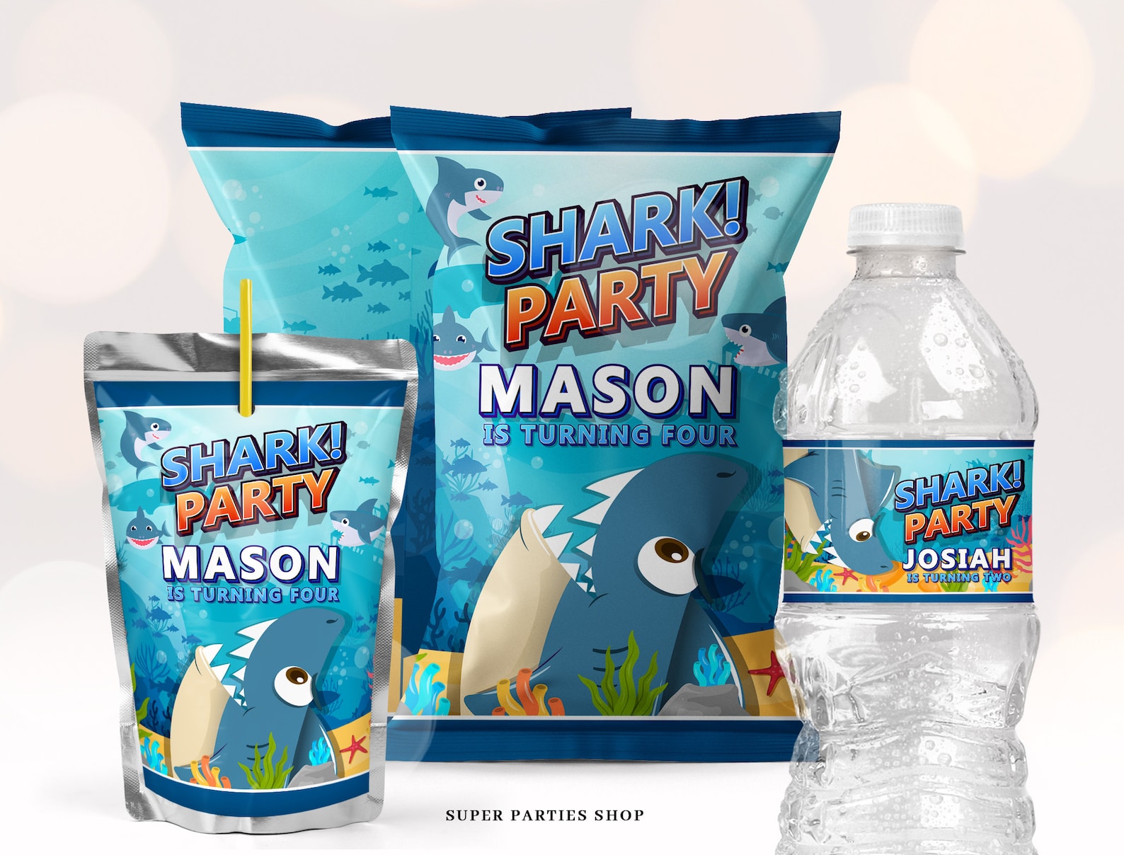 Shark Attack BUNDLE PARTY Kit Printable Shark Chip Bags - Etsy
