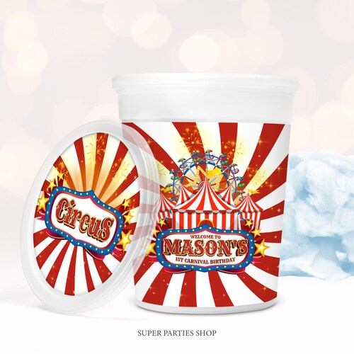Circus Cotton Candy Label Printable Circus Cotton Tube Label - Etsy