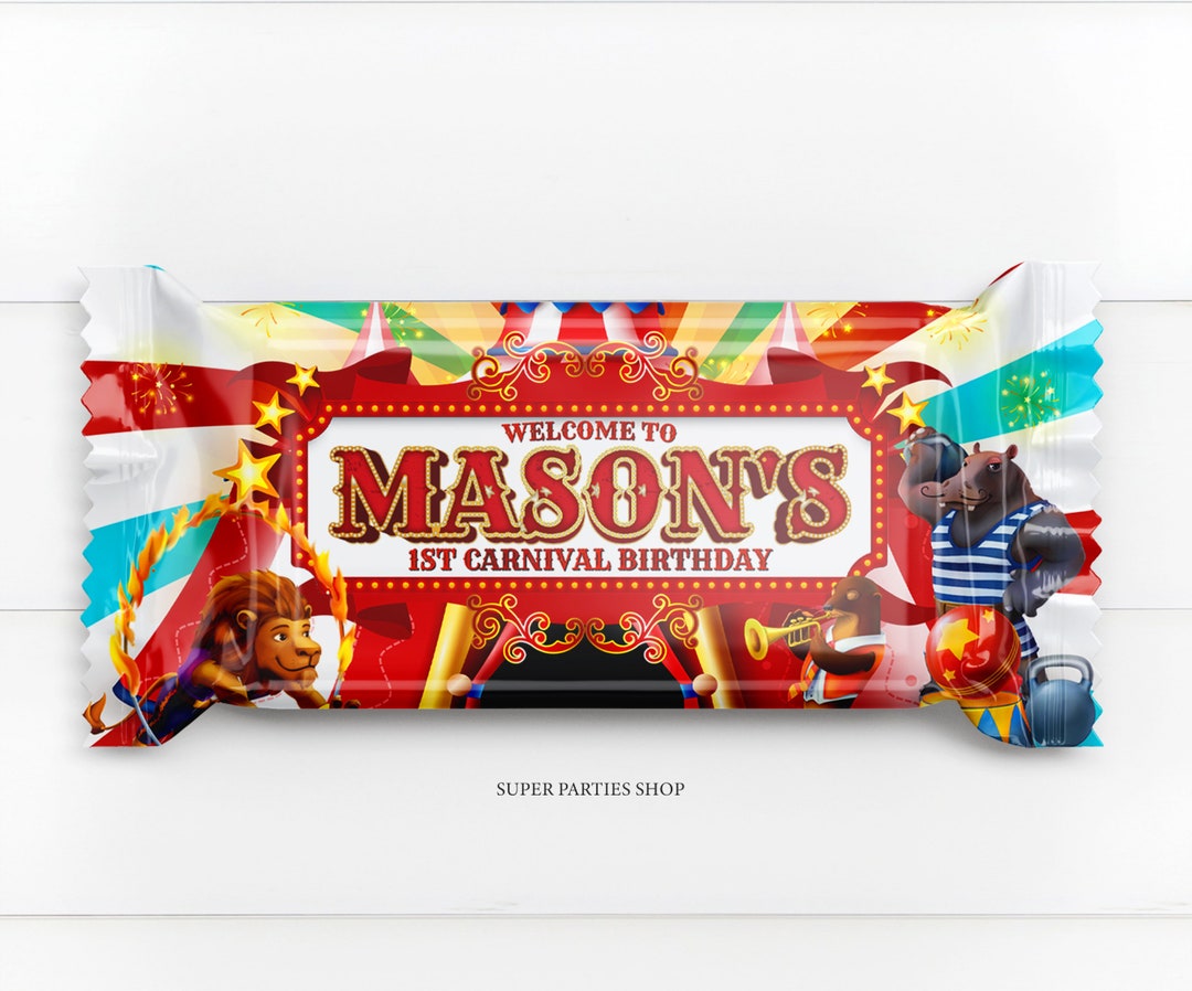 Circus Rice Krispies PRINTABLE Treats Circus Tent Birthday Party Chip ...