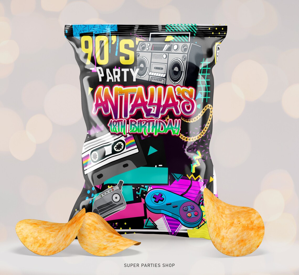 90s Printable Chip Bags Snack Bag Throwback Retro Love the - Etsy
