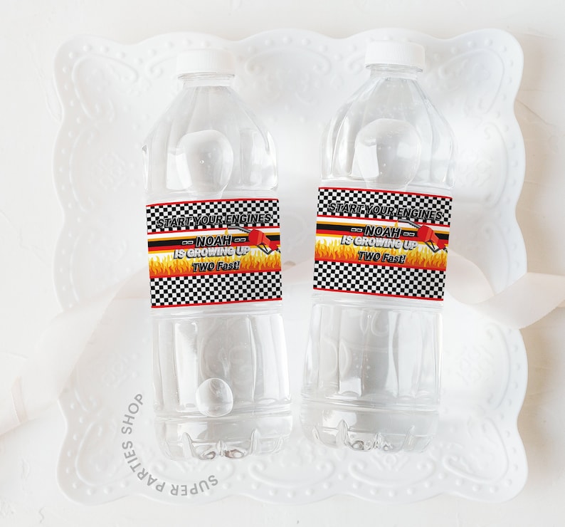 Race Cars Water Bottle Label Printable Snack Treat Roadster - Etsy