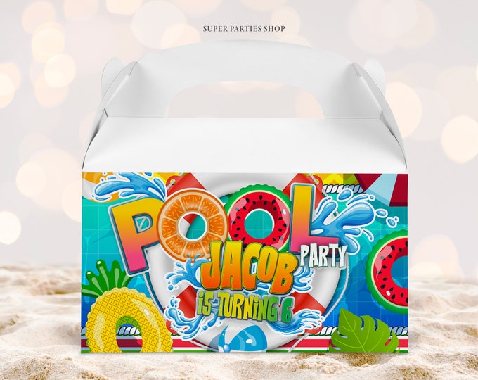 Make a Splash Pool Party Party Mini Favor Boxes Summer Swimming Party ...