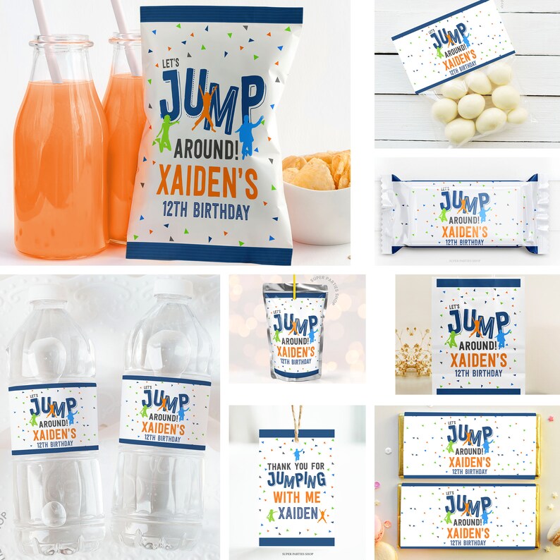 Bounce House Bundle Printable Air Jump Chip Bag Custom Chip - Etsy