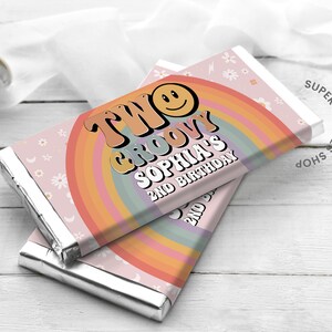 Groovy Candy Bar Wrapper Printable, Flower Power Birthday Party Decor ...