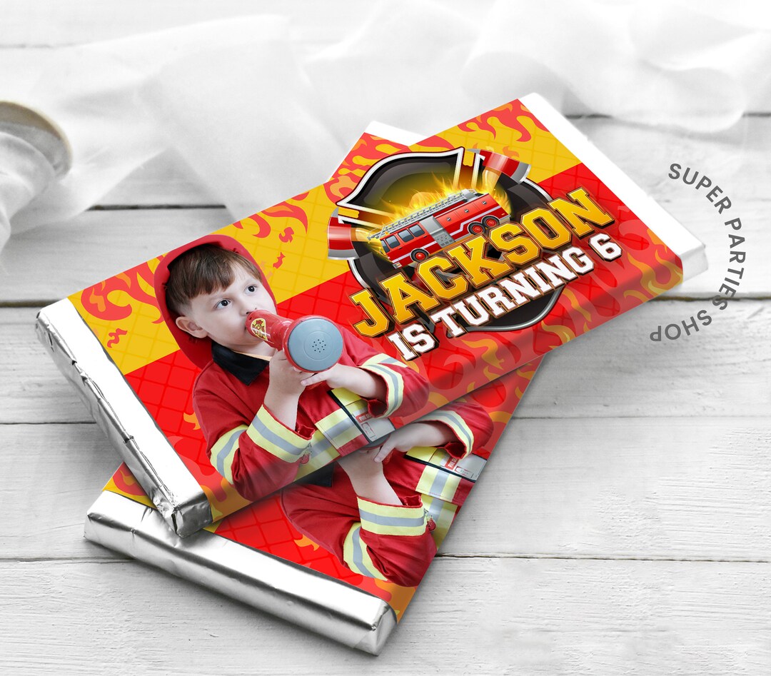 Fireman Candy Bar 1.55 Oz Printable , Firetruck Potatoes, Birthday ...