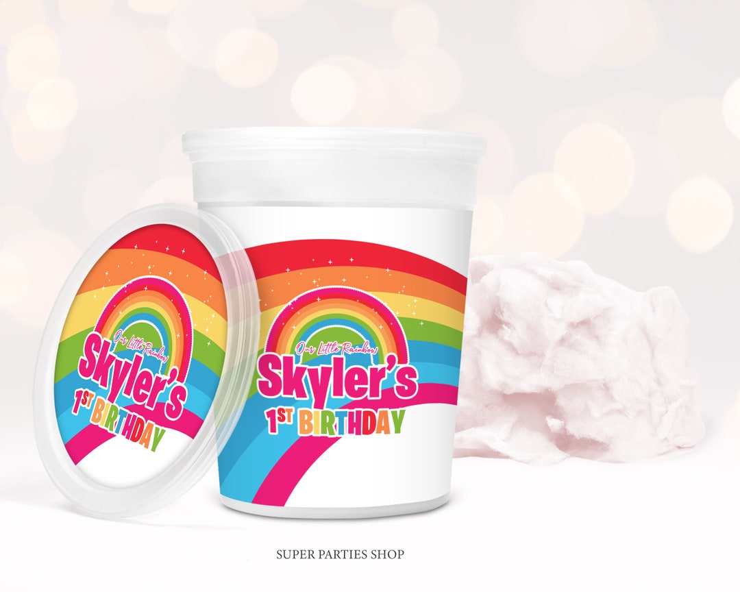 Rainbow Cotton Candy LABEL Printable Snack Treat Unicorn - Etsy