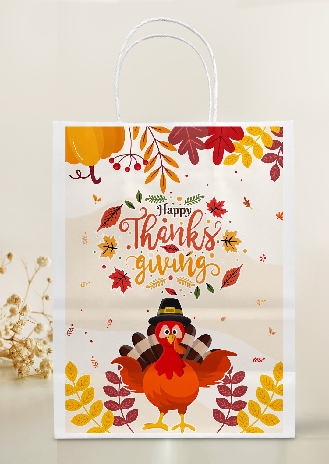 Thanksgiving Favor Bags 8x10 Label Printable INSTANT DOWNLOAD , Snack ...