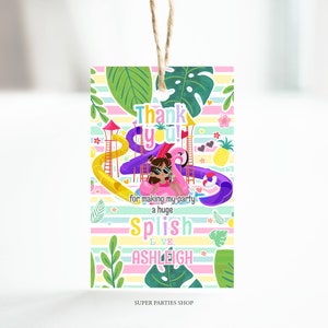 Pool Party Favor Tag Label Printable, Pool Birthday Supplies, Pool ...