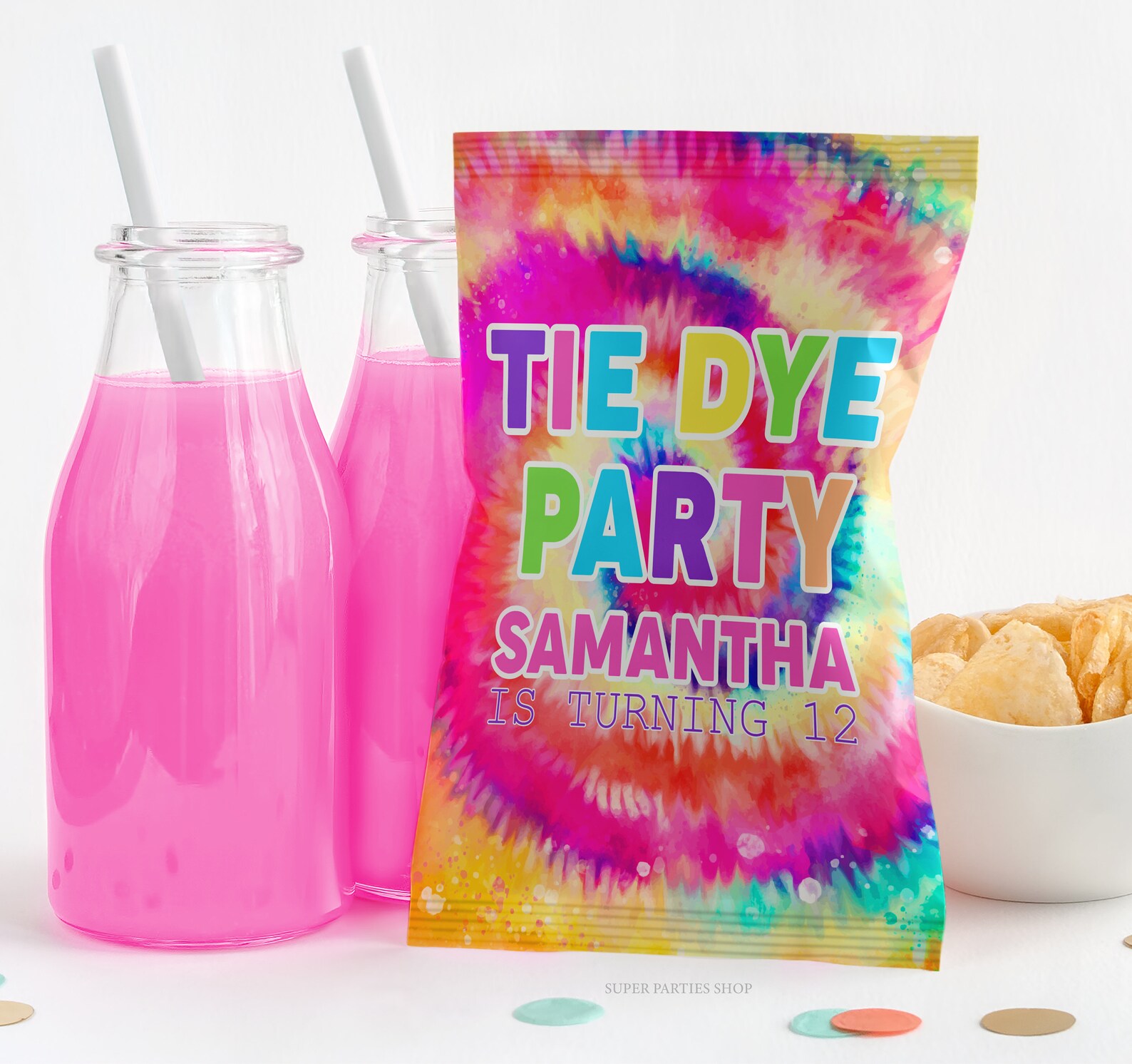 Tie Dye Bundle Party Printable Hippy Peace Love Birthday - Etsy