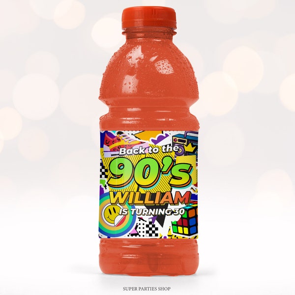 90s Theme Party Label - Etsy