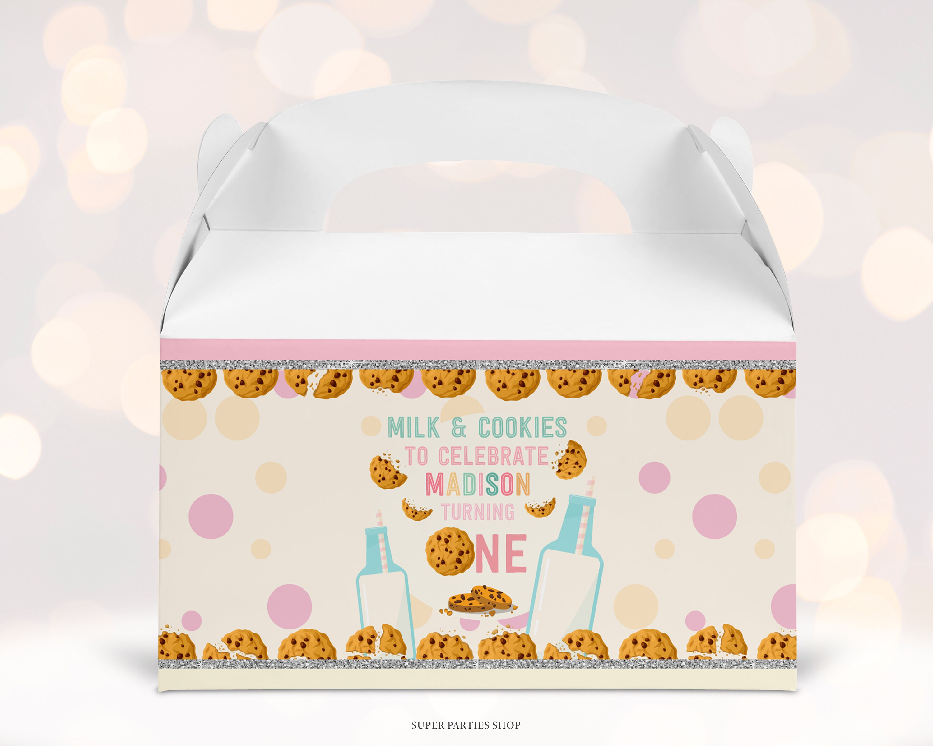 Cookie & Milk Gable Box Label Printable Treat Box Labels | Etsy