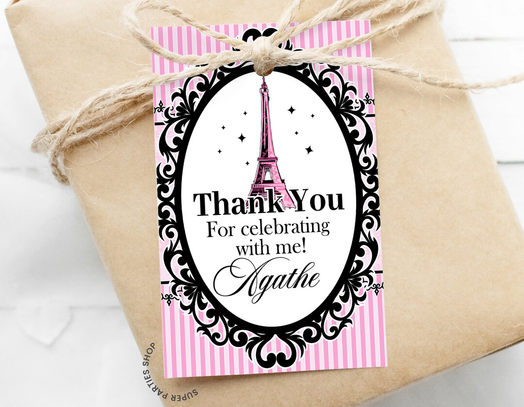 Paris Favor Tag Label Printable, Paris Theme Decor, Paris Themed ...