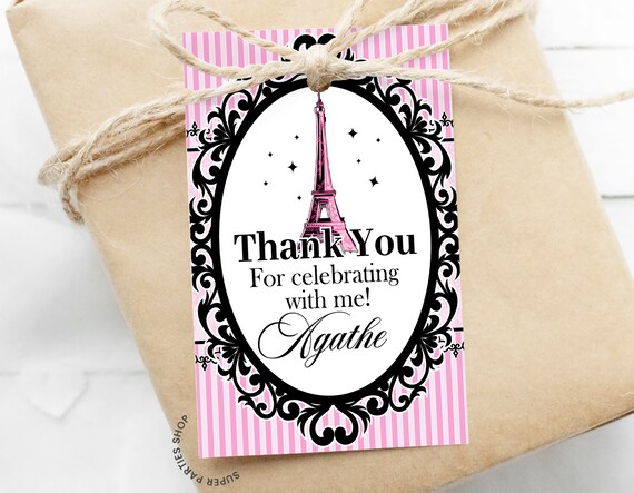 Paris Favor Tag Label Printable Paris Theme Decor Paris | Etsy