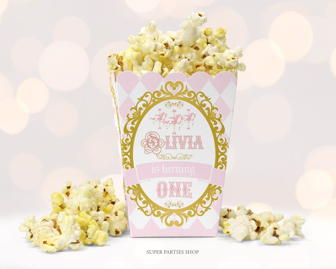 Carousel Popcorn Box PRINTABLE, Merry Go Round,circus Carnival Potatoes ...