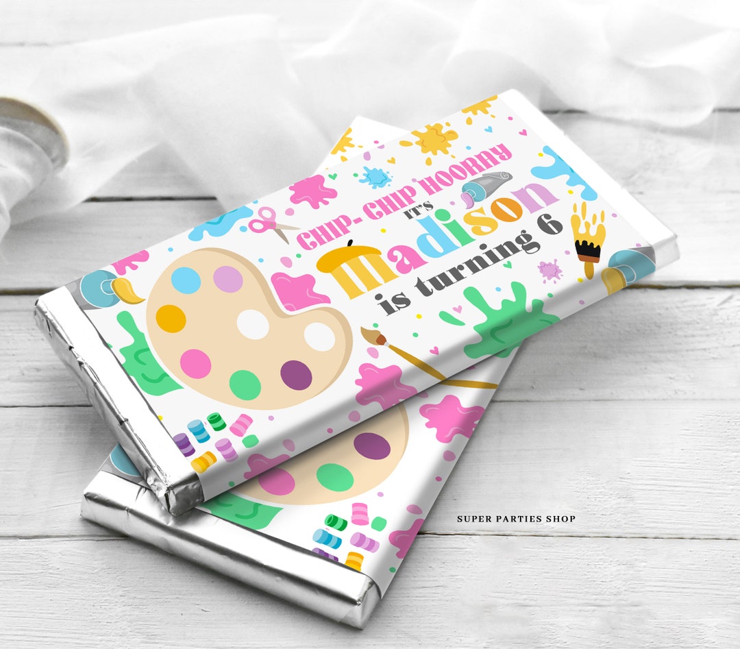 Art Party Candy Bar Wrapper 1.55oz Printable ,paint, Snack Treat,art ...